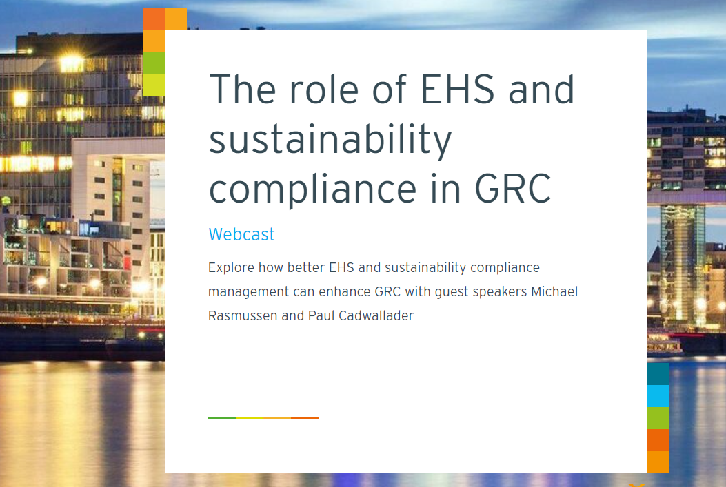 Partner Webinar The C In Grc The Role Of Sustainability Compliance In